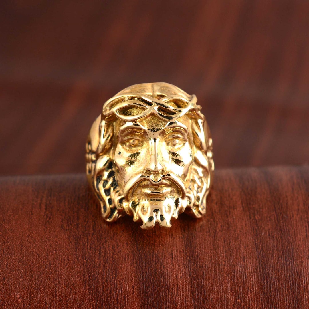 Jesus Christ Head Face Ring, Jesus Christ Ring, Christian Jewelry ...