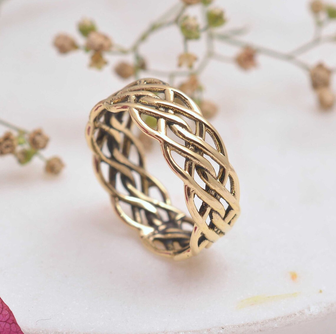 Hand Woven Braided Ring Brass Ring Statement Ring - Etsy