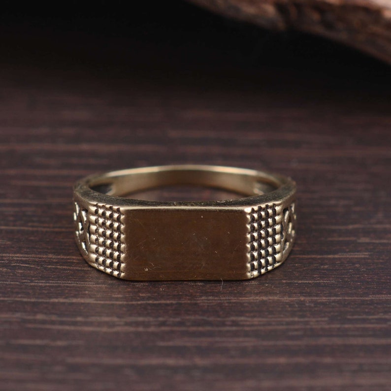 Square Signet Ring for Men & Women Stone Signet Ring Plain - Etsy
