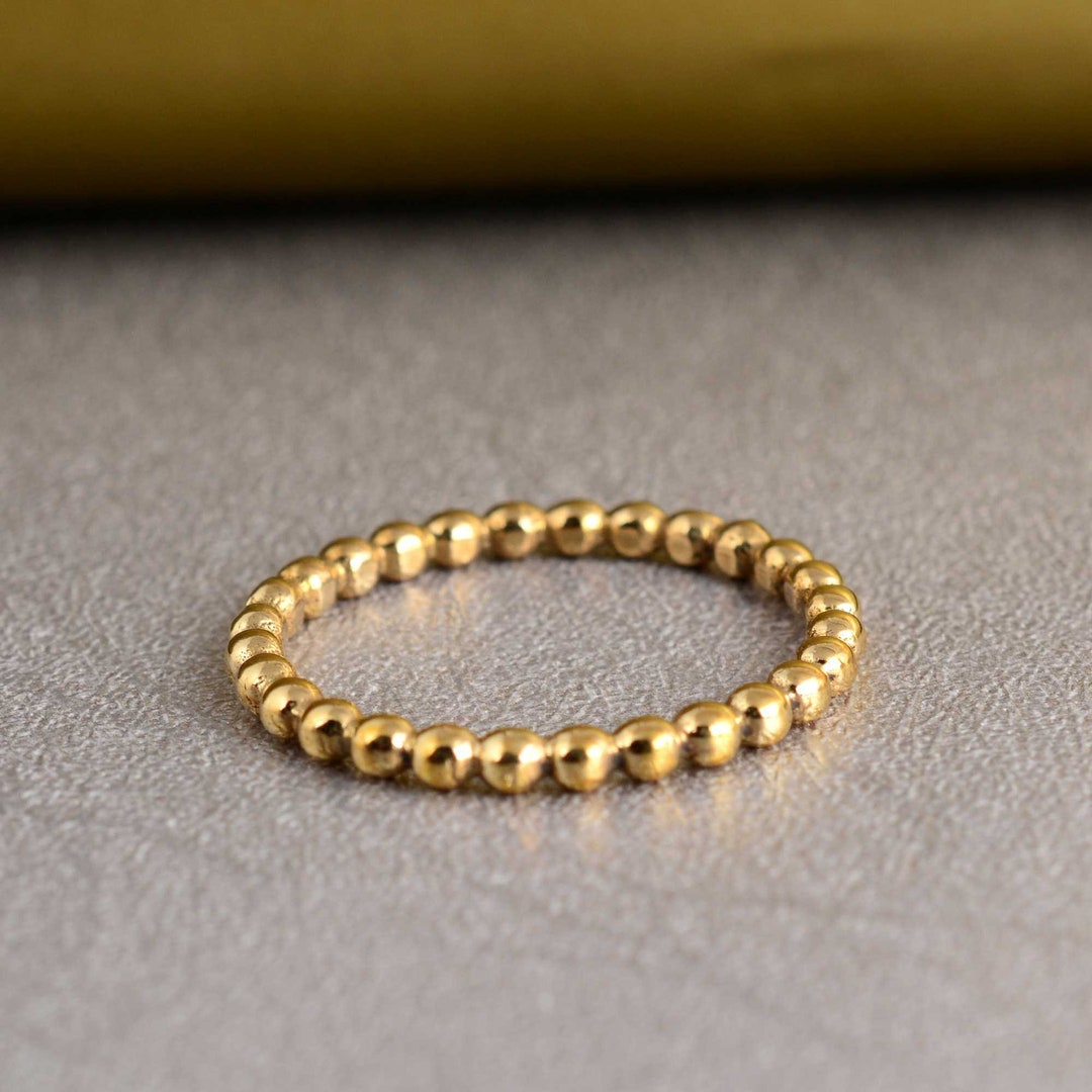 Beaded Ring, Simple Brass Ring, Stacking Ring, Minimalist Style ...