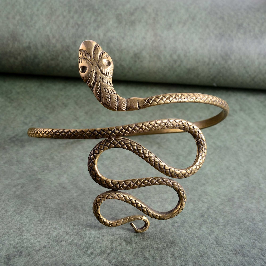 Snake Arm Cuff Bracelet Serpent Palm Cuff, Gold Victorian Cuff Bracelet ...