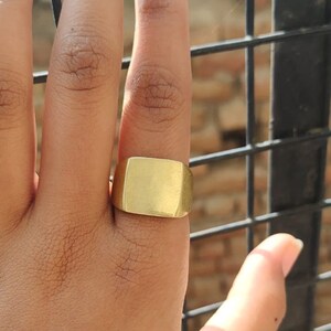 Square Signet Ring Gold Signet Ring Silver Signet Ring | Etsy