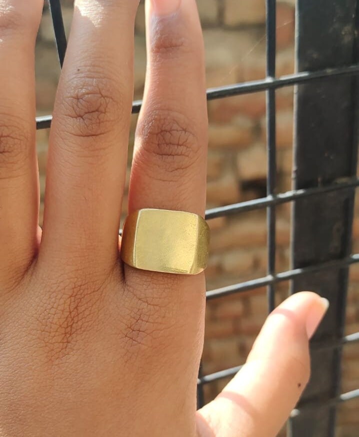 Square Signet Ring Gold Signet Ring Silver Signet Ring | Etsy