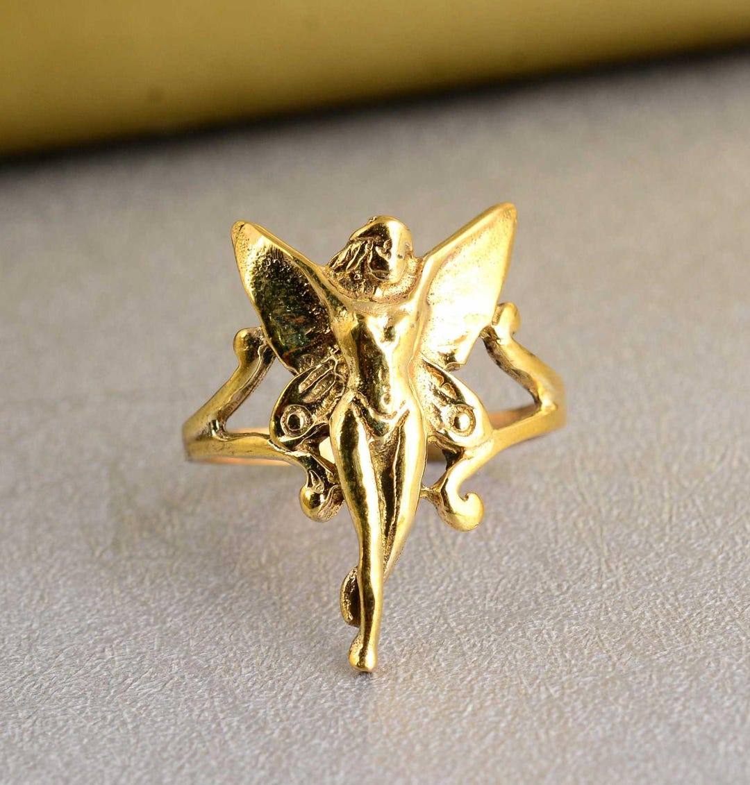 Brass Fairy Ring: Adjustable Faerie Angel Ring - Etsy