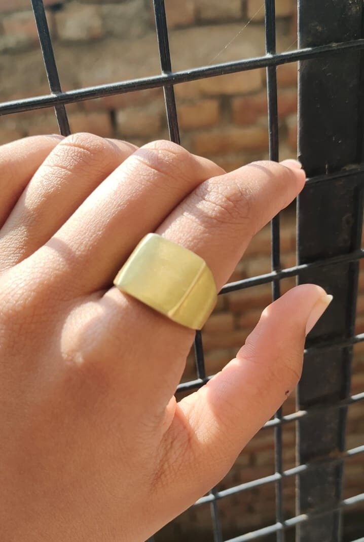 Square Signet Ring Gold Signet Ring Silver Signet Ring | Etsy