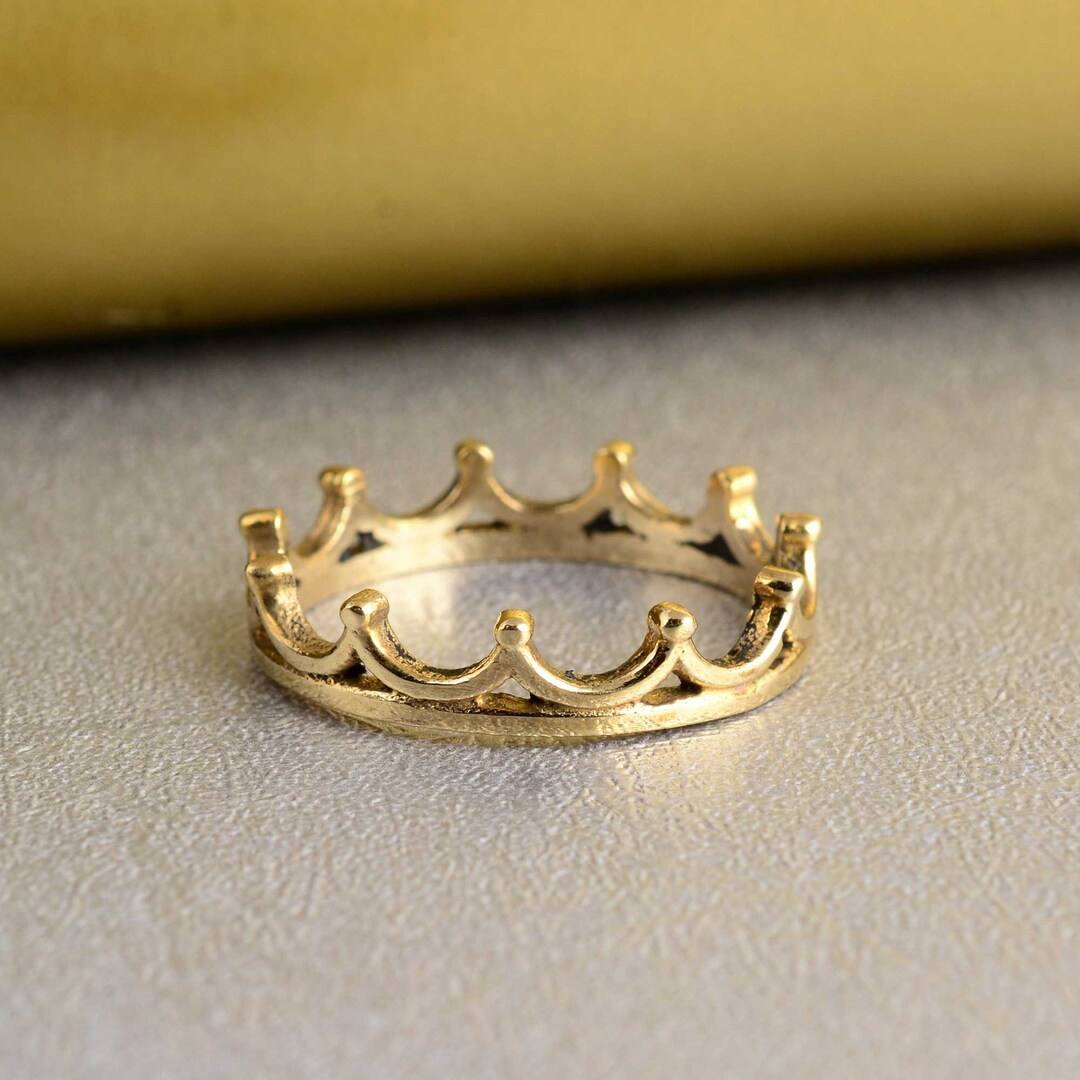 Brass Crown Ring: Handmade Promise Ring - Etsy