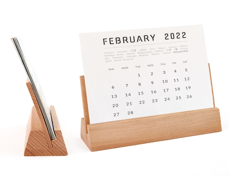 Wood Table Calendar Stands Calendar Card Holder Walnut Table - Etsy