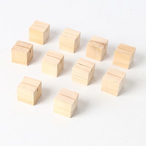 Unfinished Mini Wood Table Stands, Wooden Cubes, Wood Place Card Stand ...