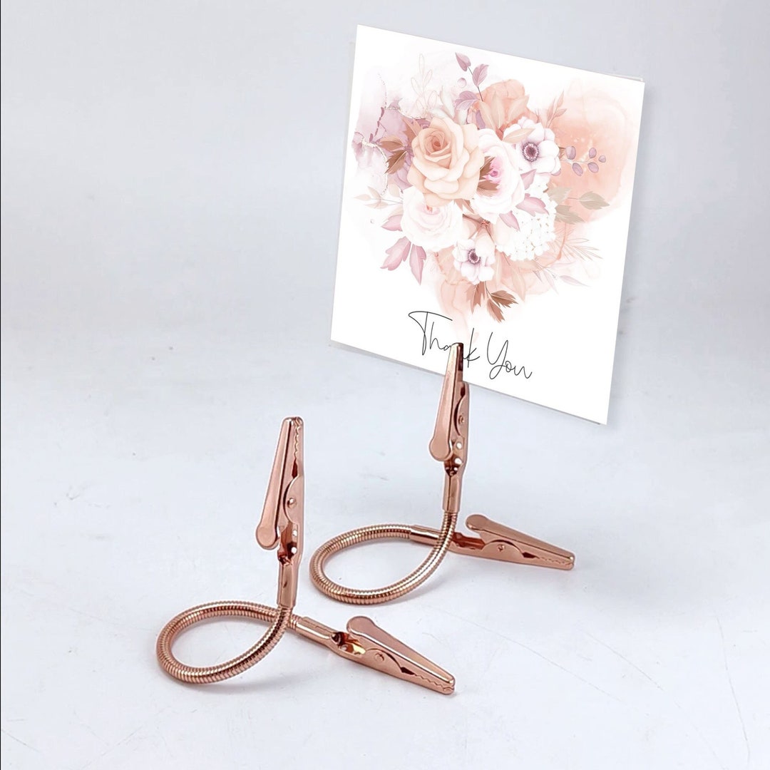 Small Stainless Steel Card Clips, Gold , Silver and Rose Gold Card ...