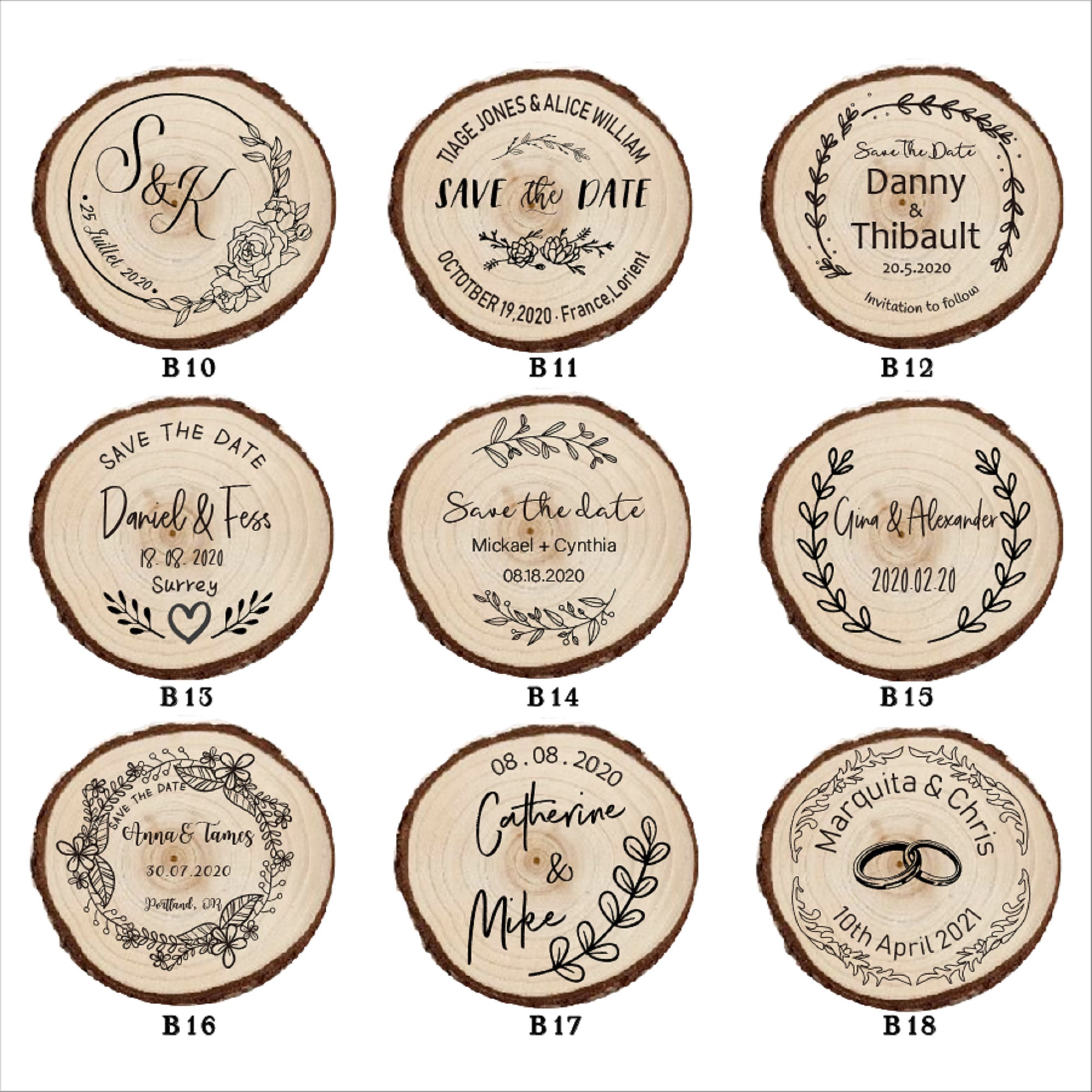 Personalized Wooden Save the Date Engraved Save the Date Wood - Etsy