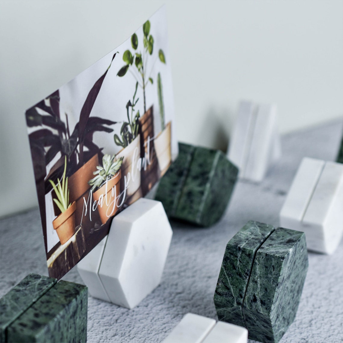 Geometric Marble Card Holders Recycled Marble Holder Modern - Etsy