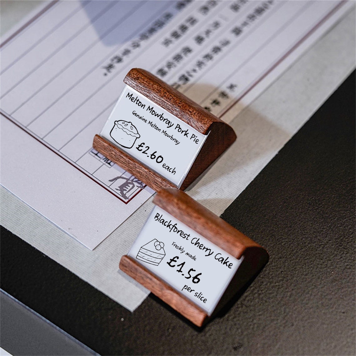 Walnut Price Tag Holder Walnut Card Holder Price Tag Stands - Etsy