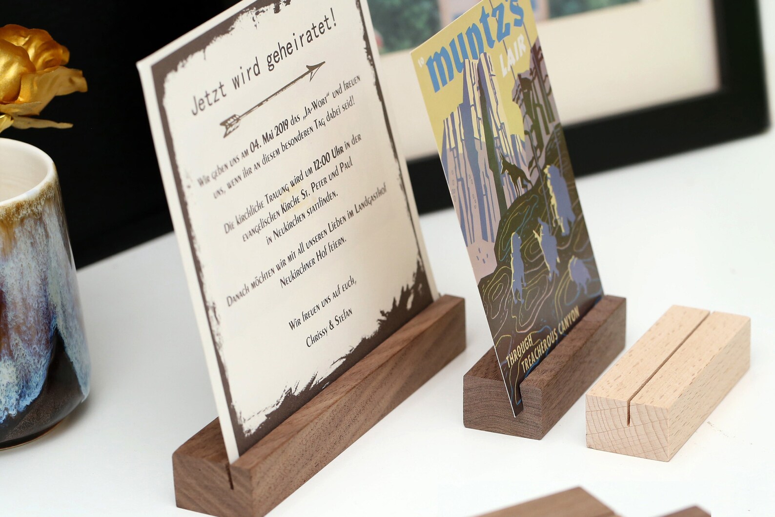 Black Walnut Wood Table Standsname Place Card Stand Walnut - Etsy