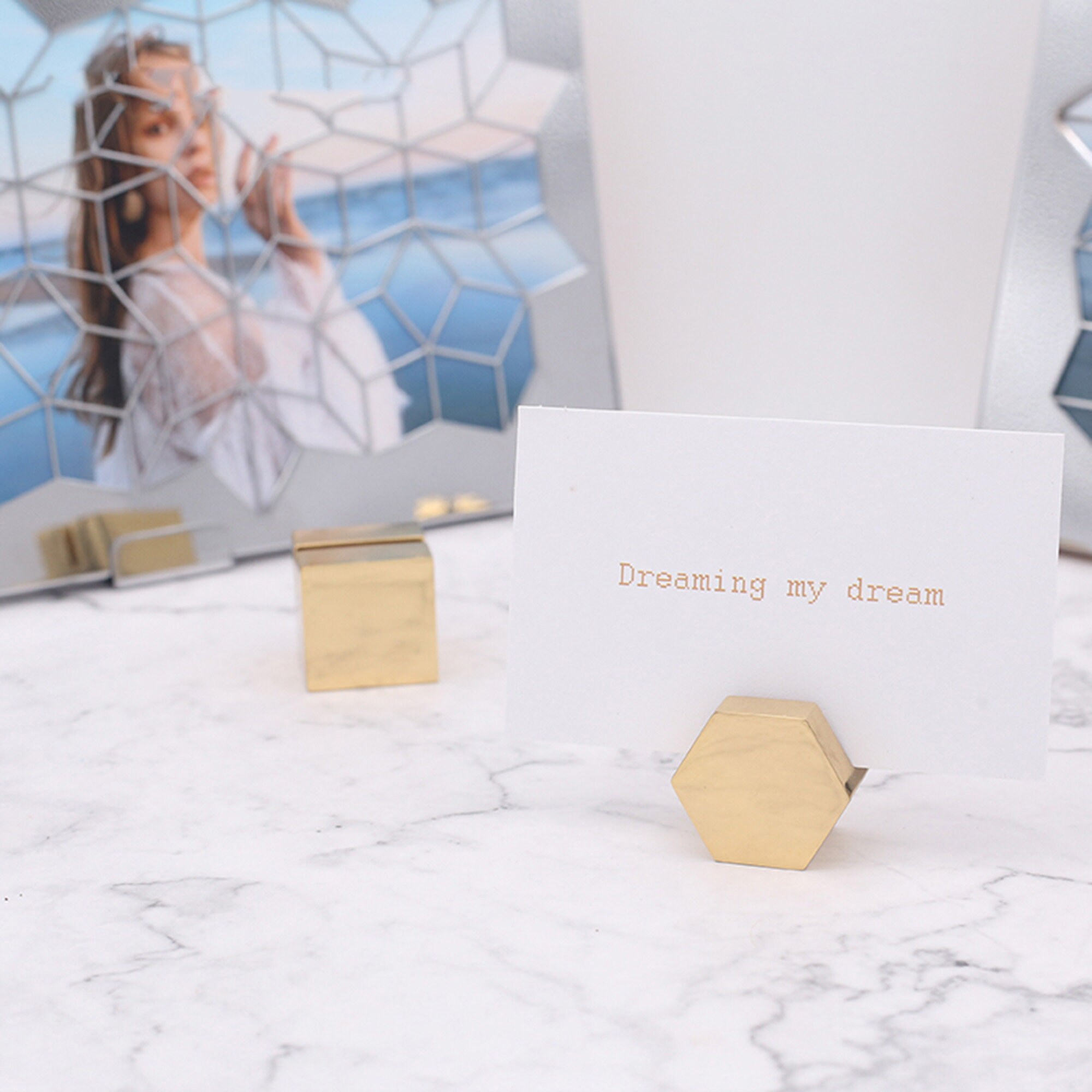 Mirror Gold Brass Stainless Steel Card Holder Photo Holder - Etsy