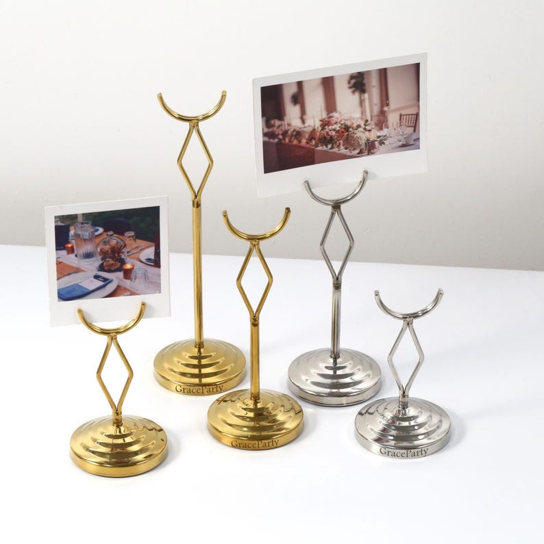 Brass Stainless Card Clips, Card Holders, Custom Engraved Card Stands ...