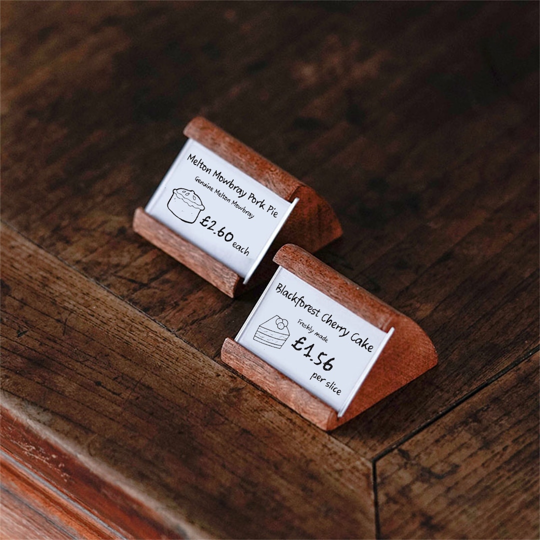 Walnut Price Tag Holder, Walnut Card Holder, Price Tag Stands, Name Tag ...