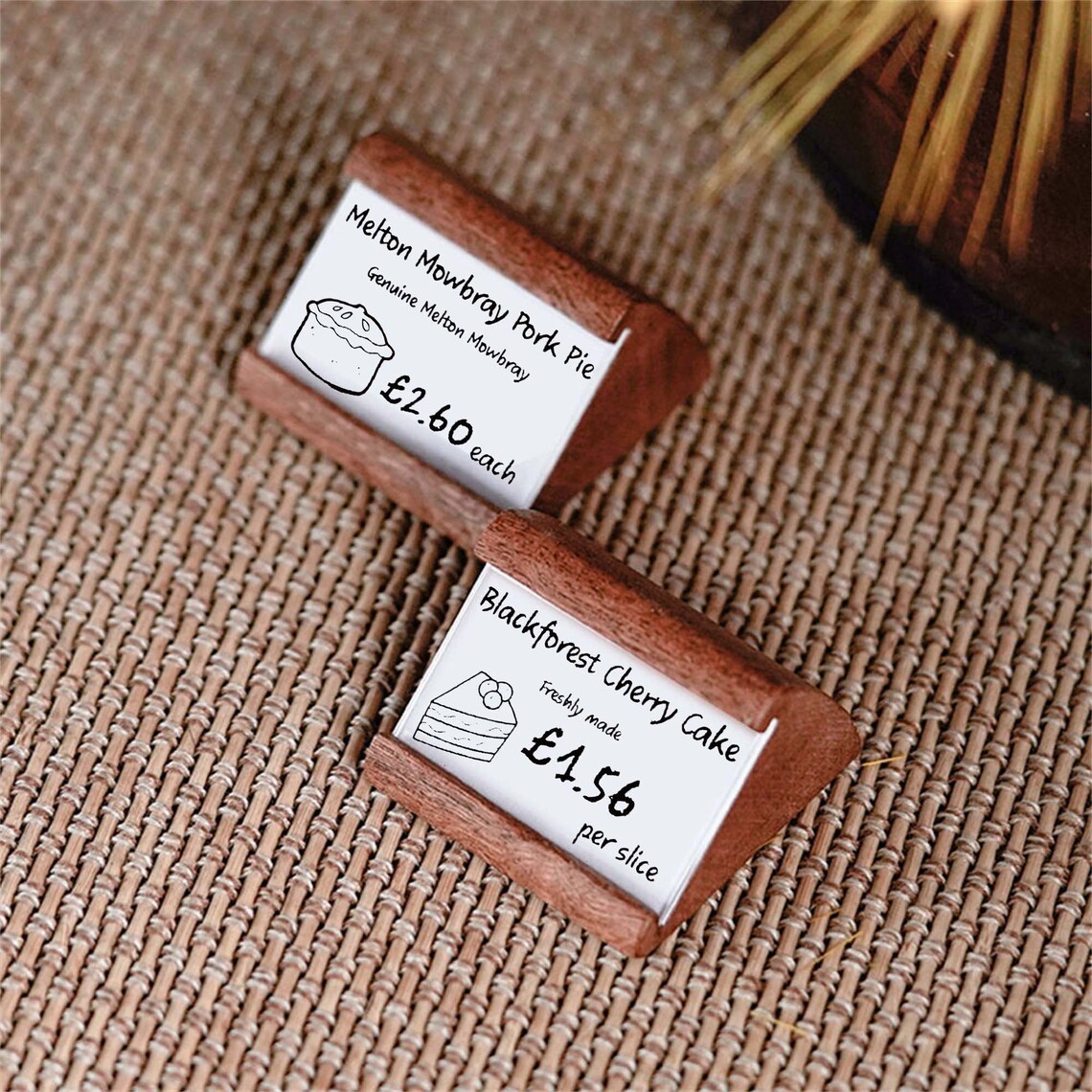 Walnut Price Tag Holder Walnut Card Holder Price Tag Stands - Etsy