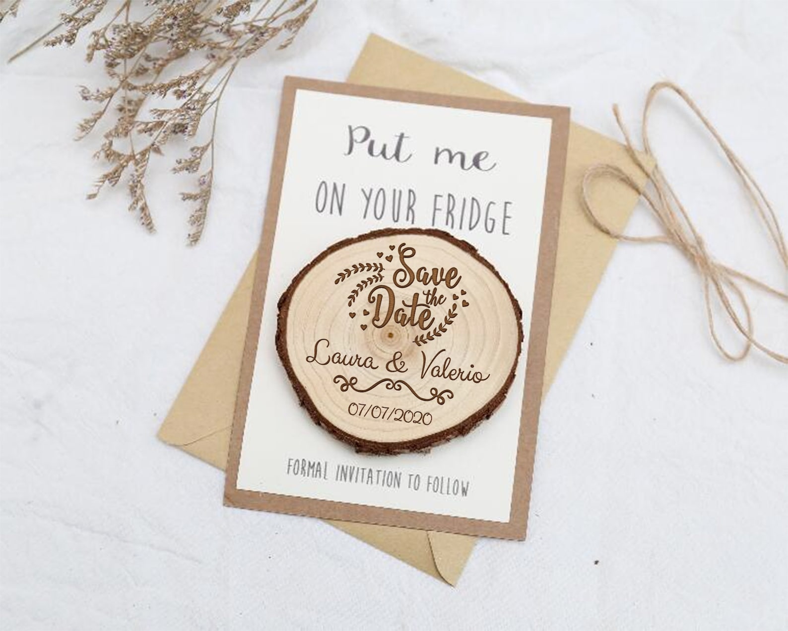 Personalized Wooden Save the Date• Engraved Save the Date Wood Slice ...
