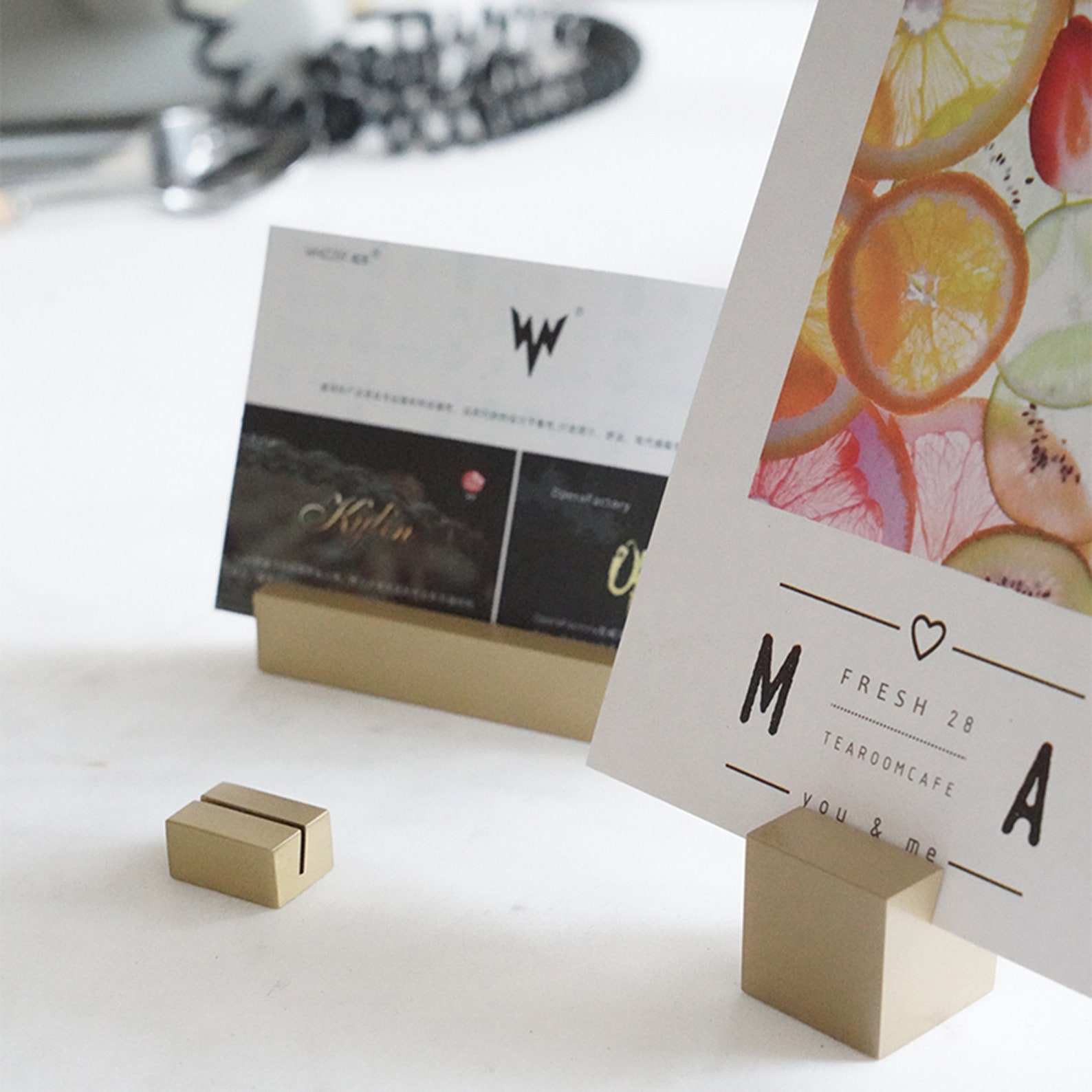 Brass Stainless Steel Card Holdercard Photo Holder Brass - Etsy