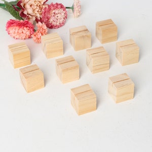 Unfinished Mini Wood Table Stands, Wooden Cubes, Wood Place Card Stand ...