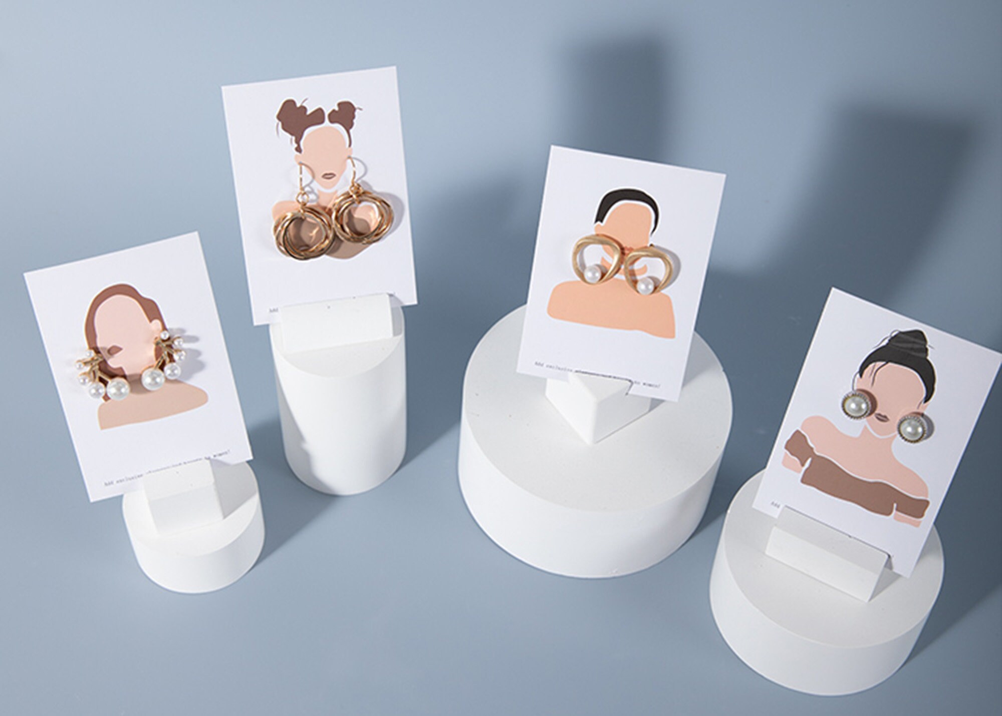 Geometric White Plaster Card Holder Display Card Holder Name - Etsy