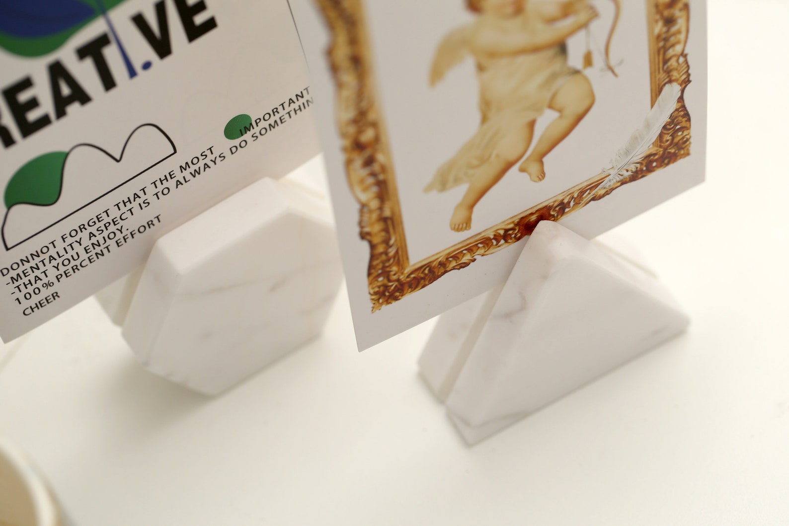 Geometric Marble Card Holders Recycled Marble Holder Modern - Etsy