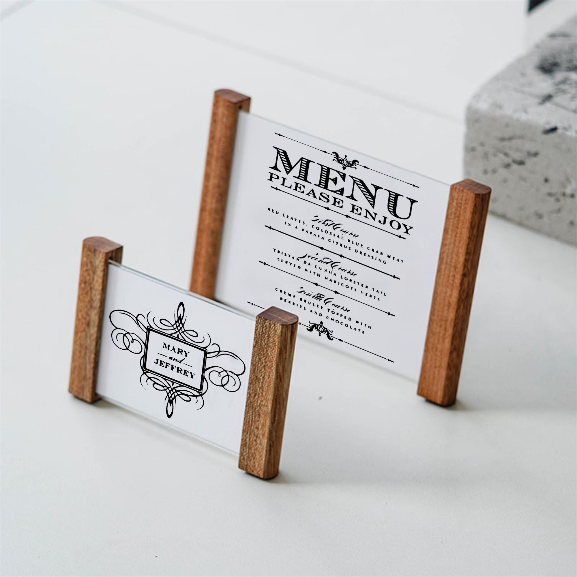 Walnut Price Tag Holder Walnut Card Holder Price Tag Stands - Etsy