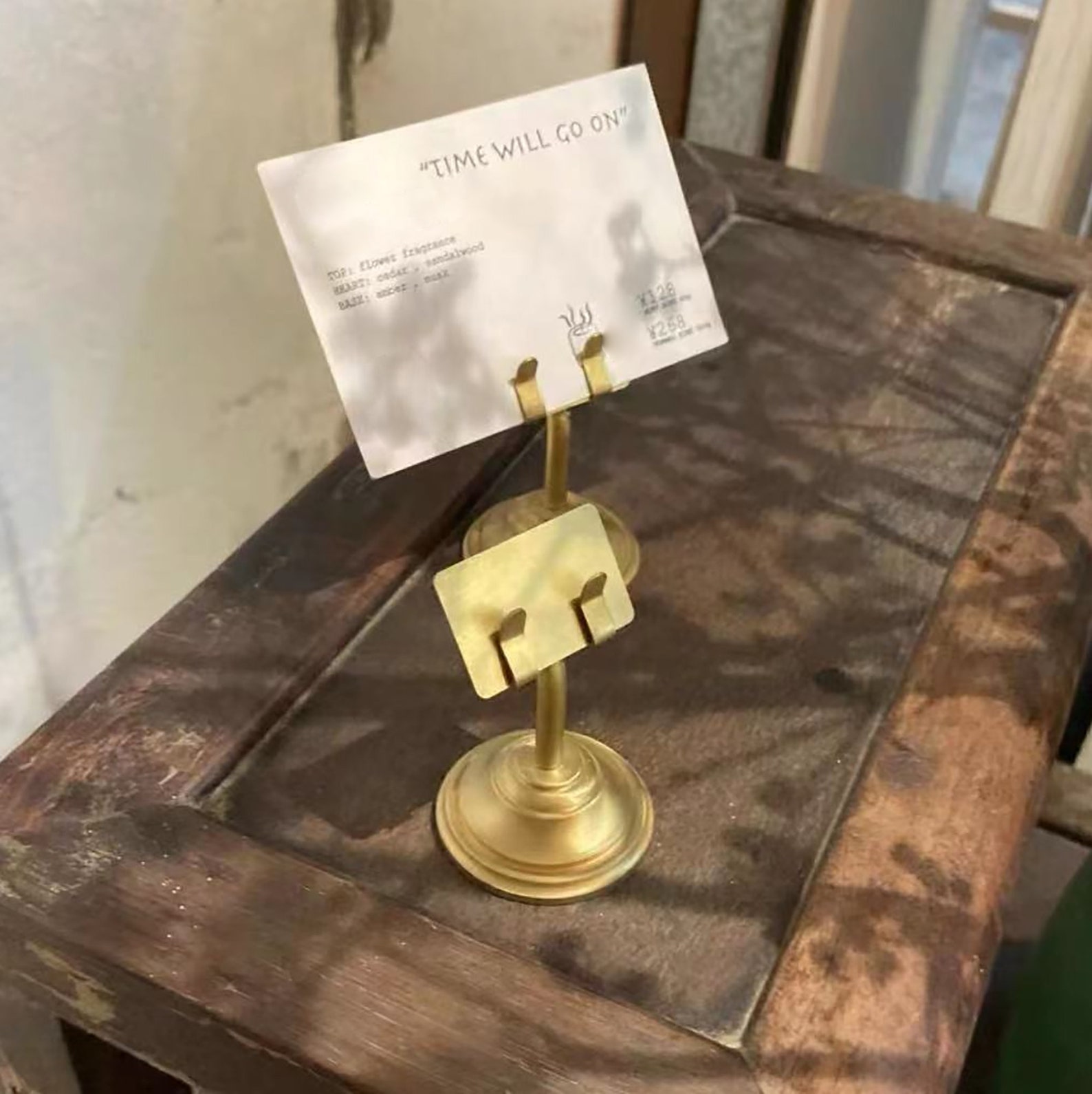 Brass Card Holder Price Tag Holder Brass Name Tag Stands - Etsy