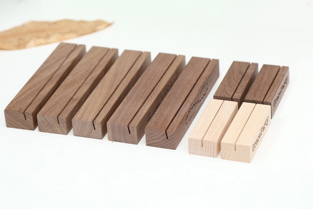 Wood Table Stands,name Place Card Stand, Custom Engraved Table Number ...