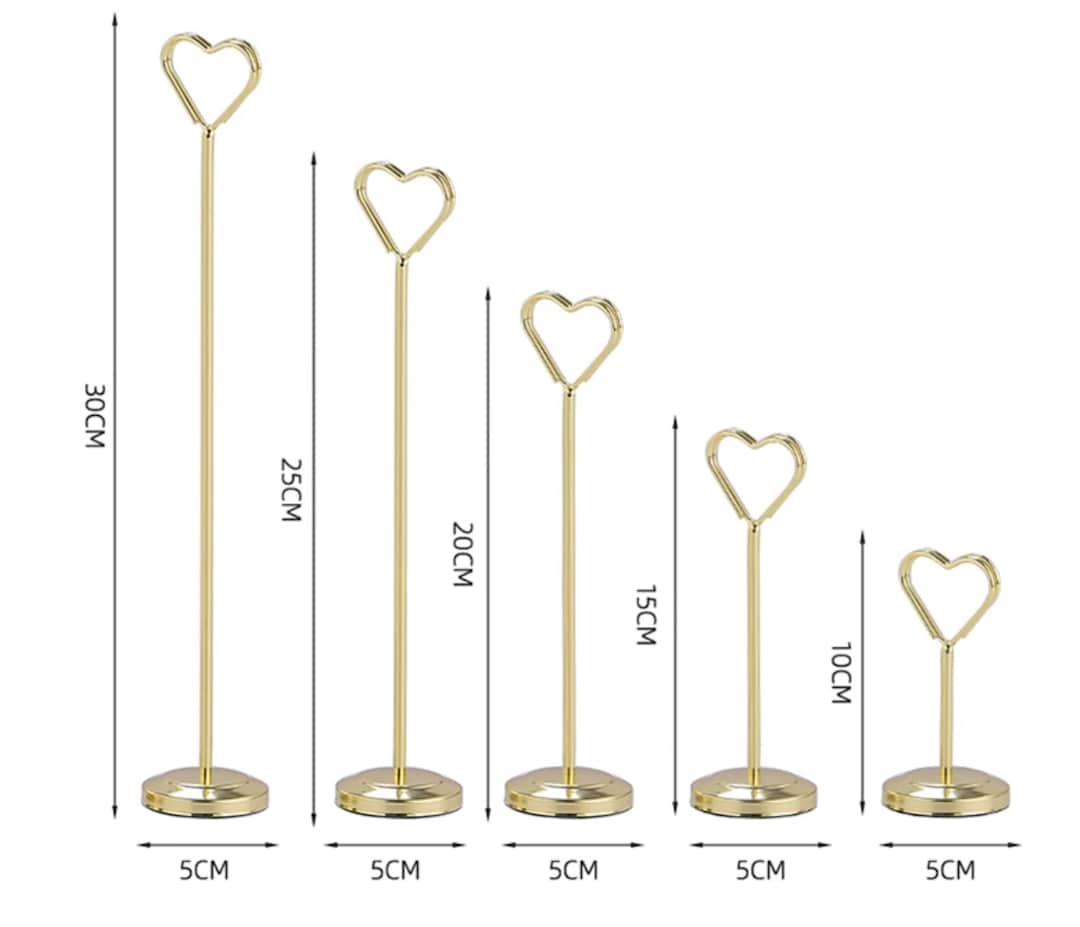 Heart Shape Card Holders, Stainless Steel Holders, Heart Gold Stand ...