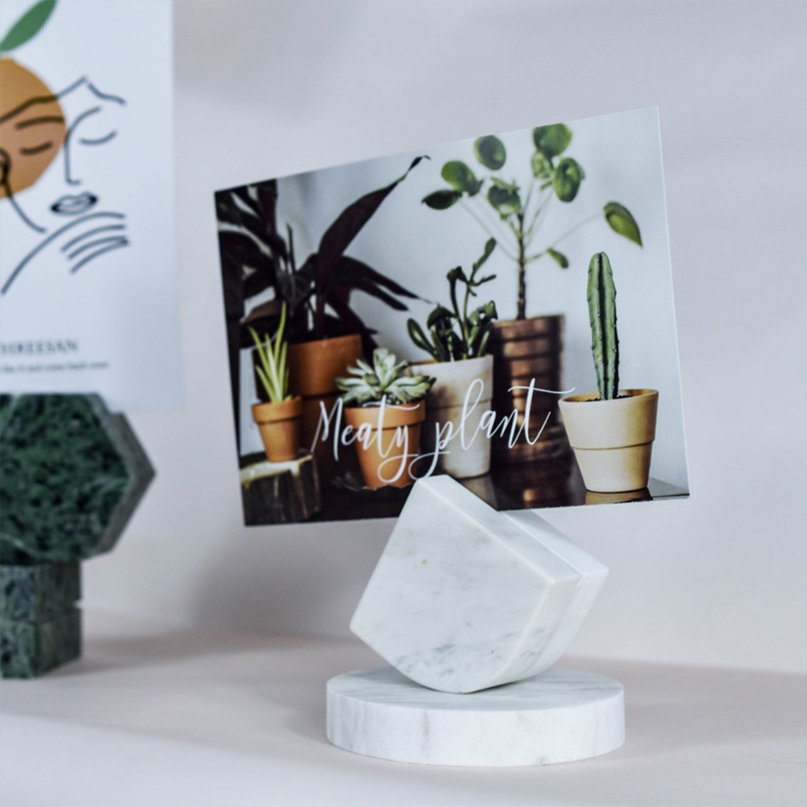 Geometric Marble Card Holders Recycled Marble Holder Modern - Etsy