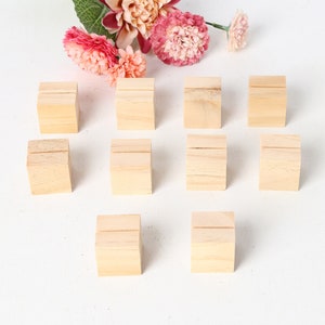 Unfinished Mini Wood Table Stands, Wooden Cubes, Wood Place Card Stand ...