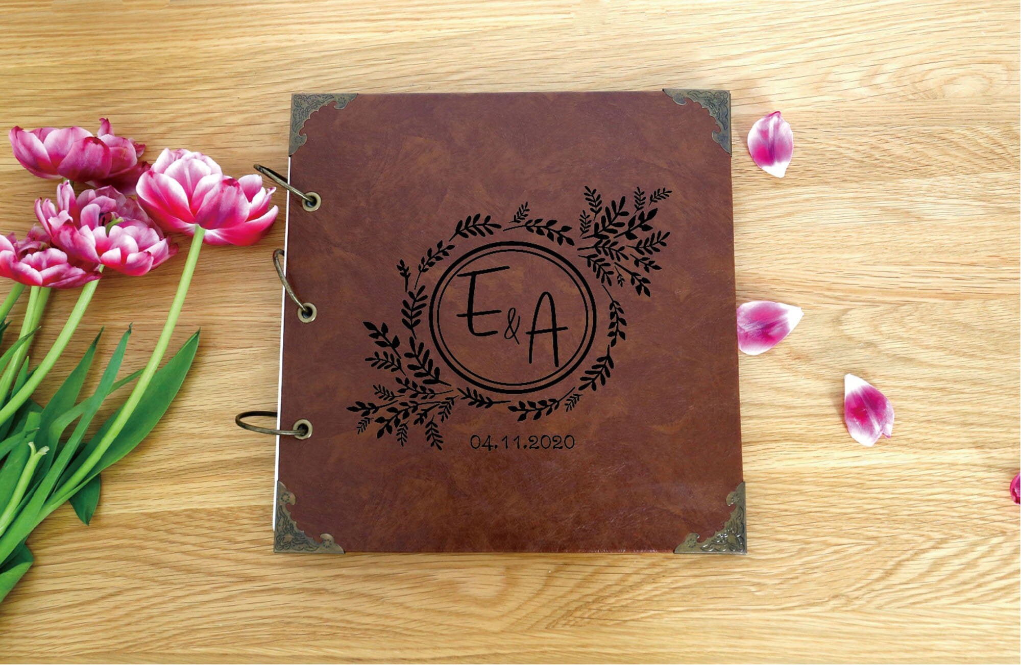 Photo album personalized leather/Personalized Wedding | Etsy