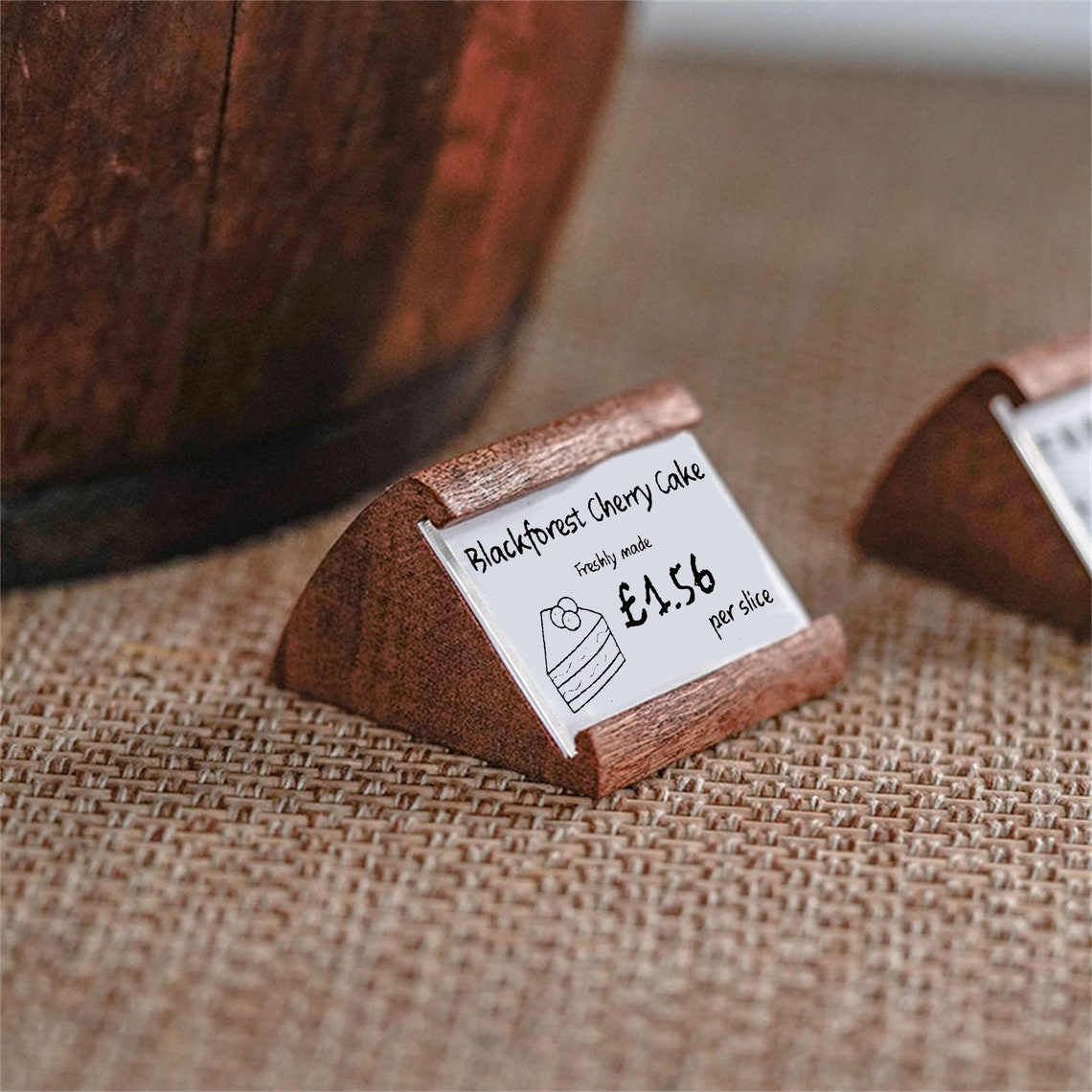 Walnut Price Tag Holder Walnut Card Holder Price Tag Stands - Etsy