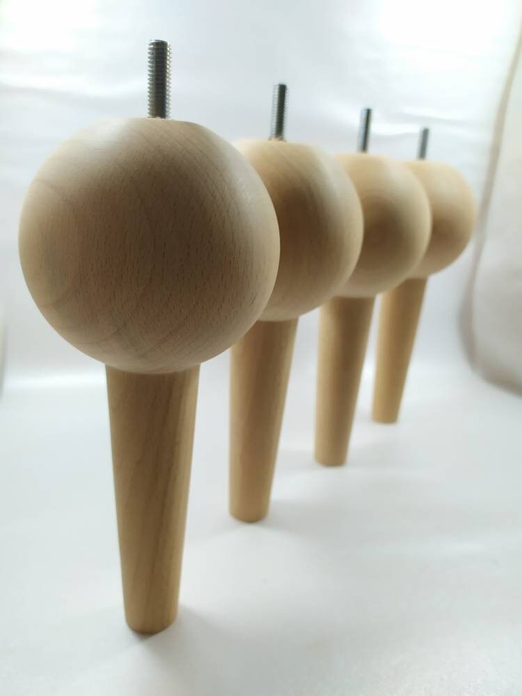 Wooden Modern Sofa Legs Handmade Wood Set of 4 Model Elena - Etsy