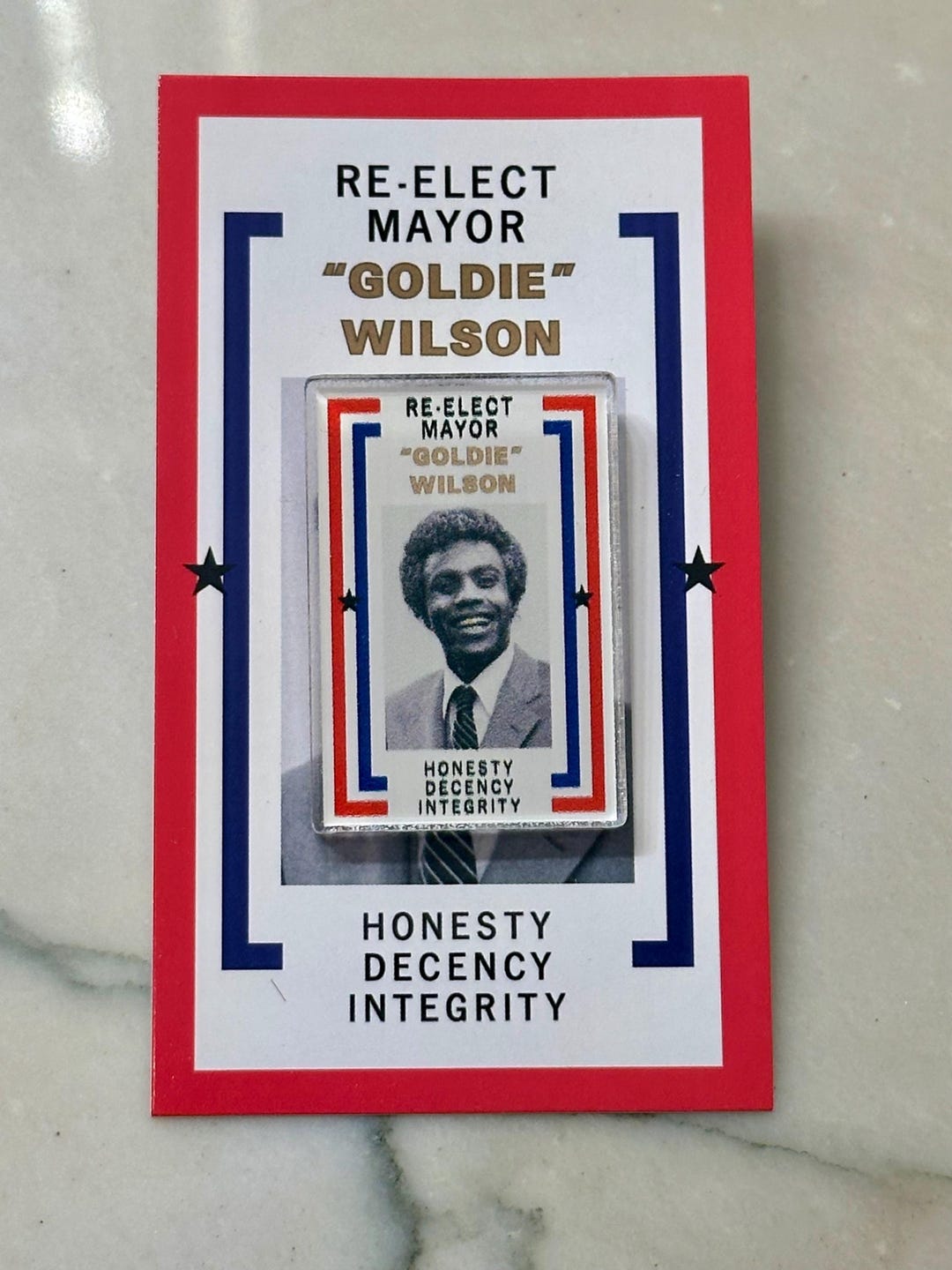 Back to the Future - Mayor Goldie Wilson Acrylic Pin - Etsy