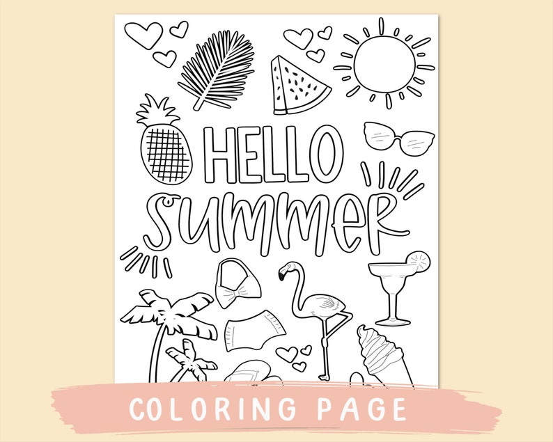 Summer Colouring Pages Printable Coloring Page Quote - Etsy