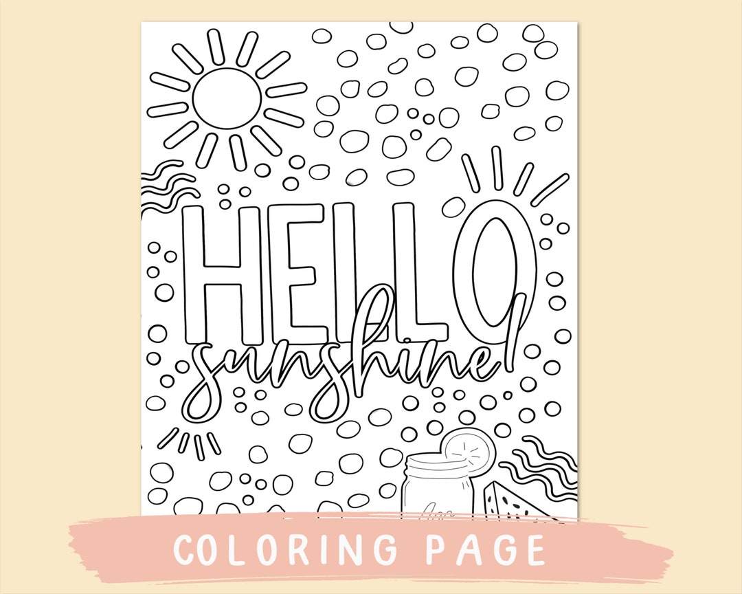 Summer Colouring Pages, Printable Coloring Page, Quote Coloring Page ...