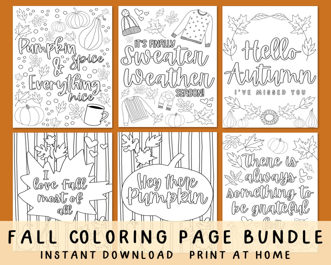 Fall Coloring Book, Fall Activities, Autumn Coloring Book, Kids and ...