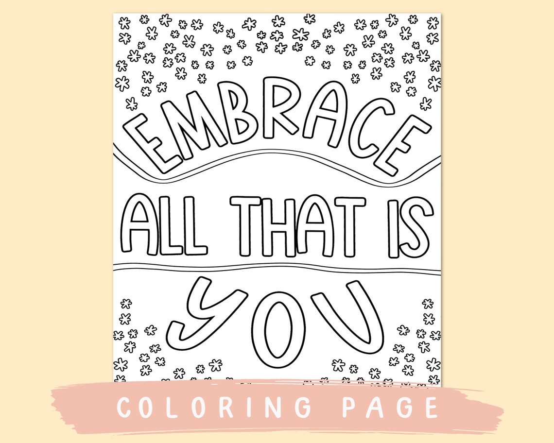 Colouring page bundle printable coloring pages quote | Etsy