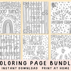 Colouring Pages Bundle, Printable Coloring Pages, Quote Coloring Pages ...
