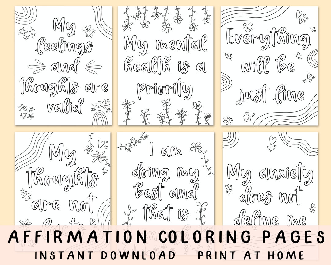 Affirmation Colouring Pages, Printable Coloring Pages, Quote Coloring ...