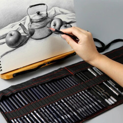 12 Pcs Professional Charcoal Pencil Set Drawing Kit - Etsy