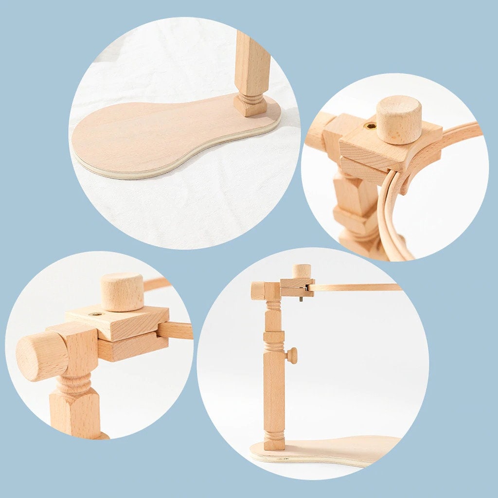 Sit-on Embroidery Frame | 360 Degree Rotatable, Beech Wood, Adjustable ...