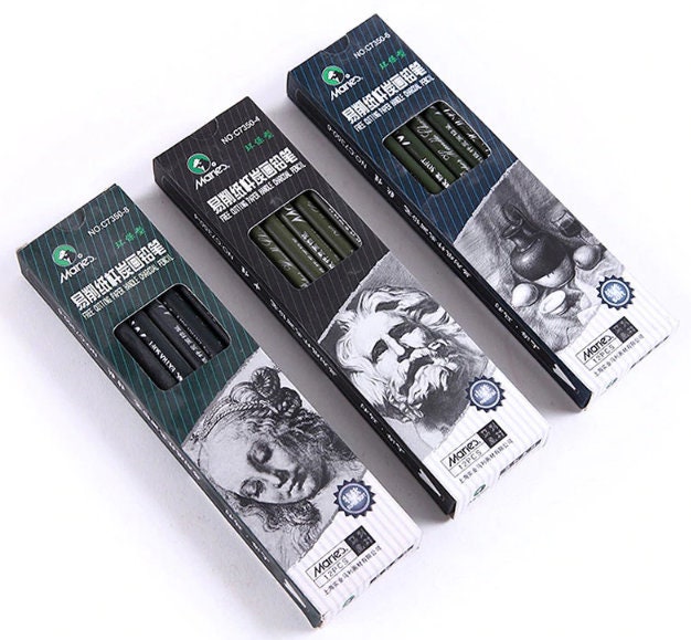 12 Pcs Professional Charcoal Pencil Set Drawing Kit - Etsy