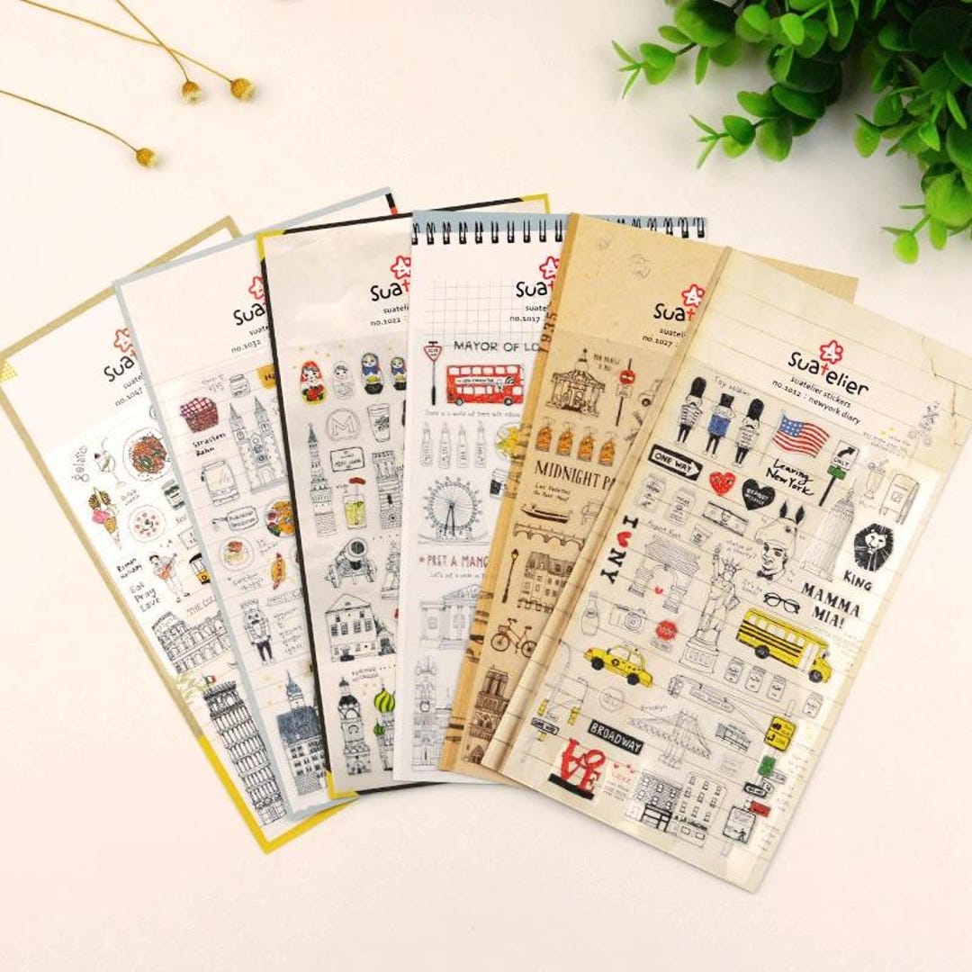 Korean Travel Stickers: Cityscapes & Landmarks - Scrapbook, Planner - Etsy