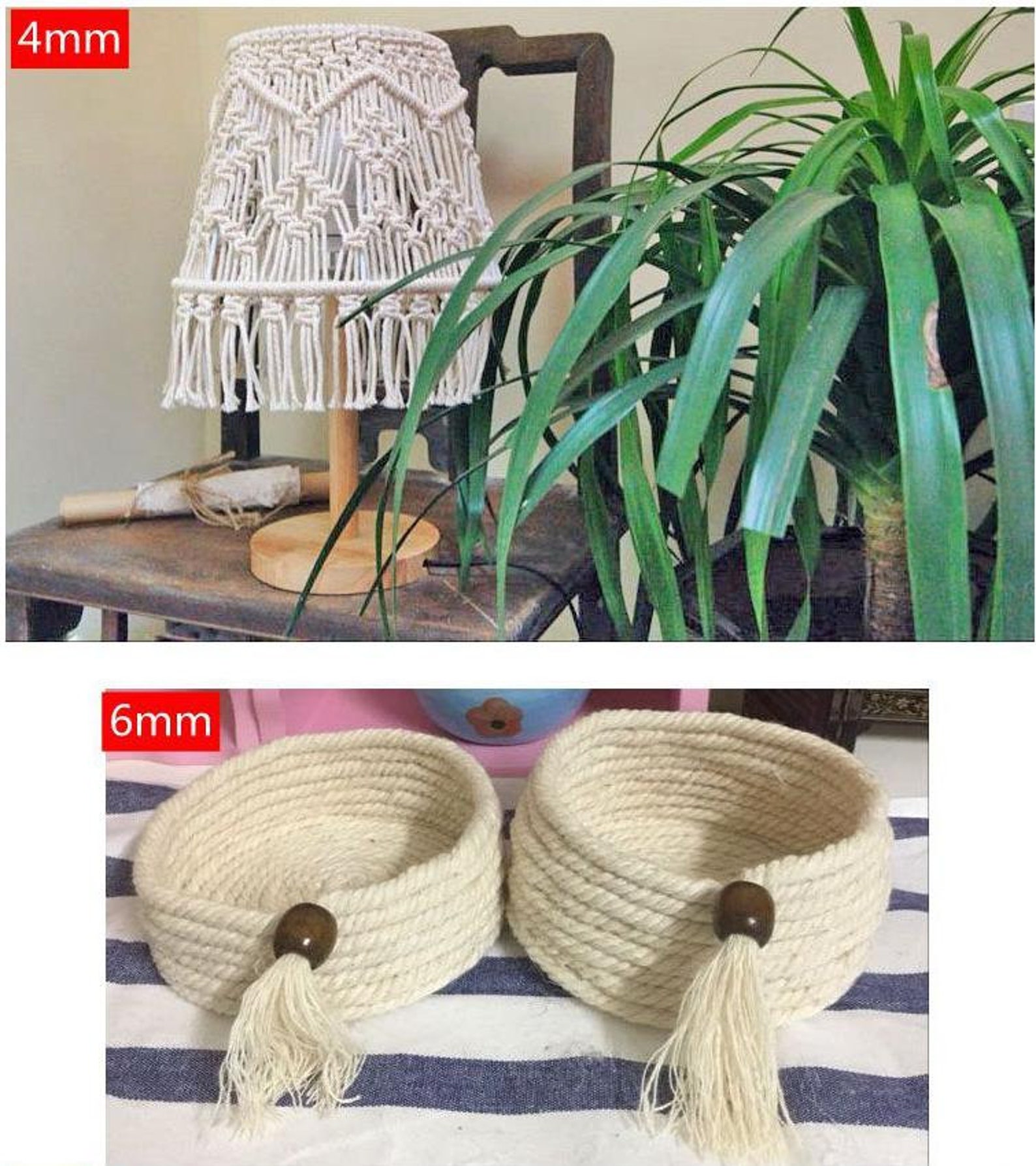 1 to 10 Mm Diameter Macrame Cord Single Strand Cotton Twine - Etsy