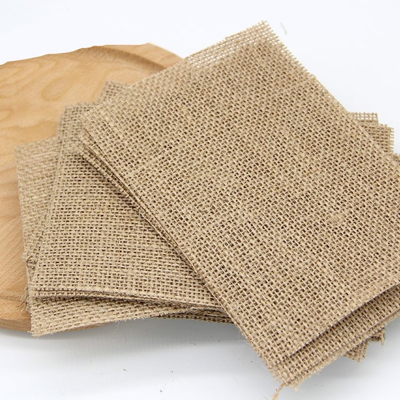100% Natural Jute Burlap Thick Fabric 5 Pcs/set for DIY - Etsy