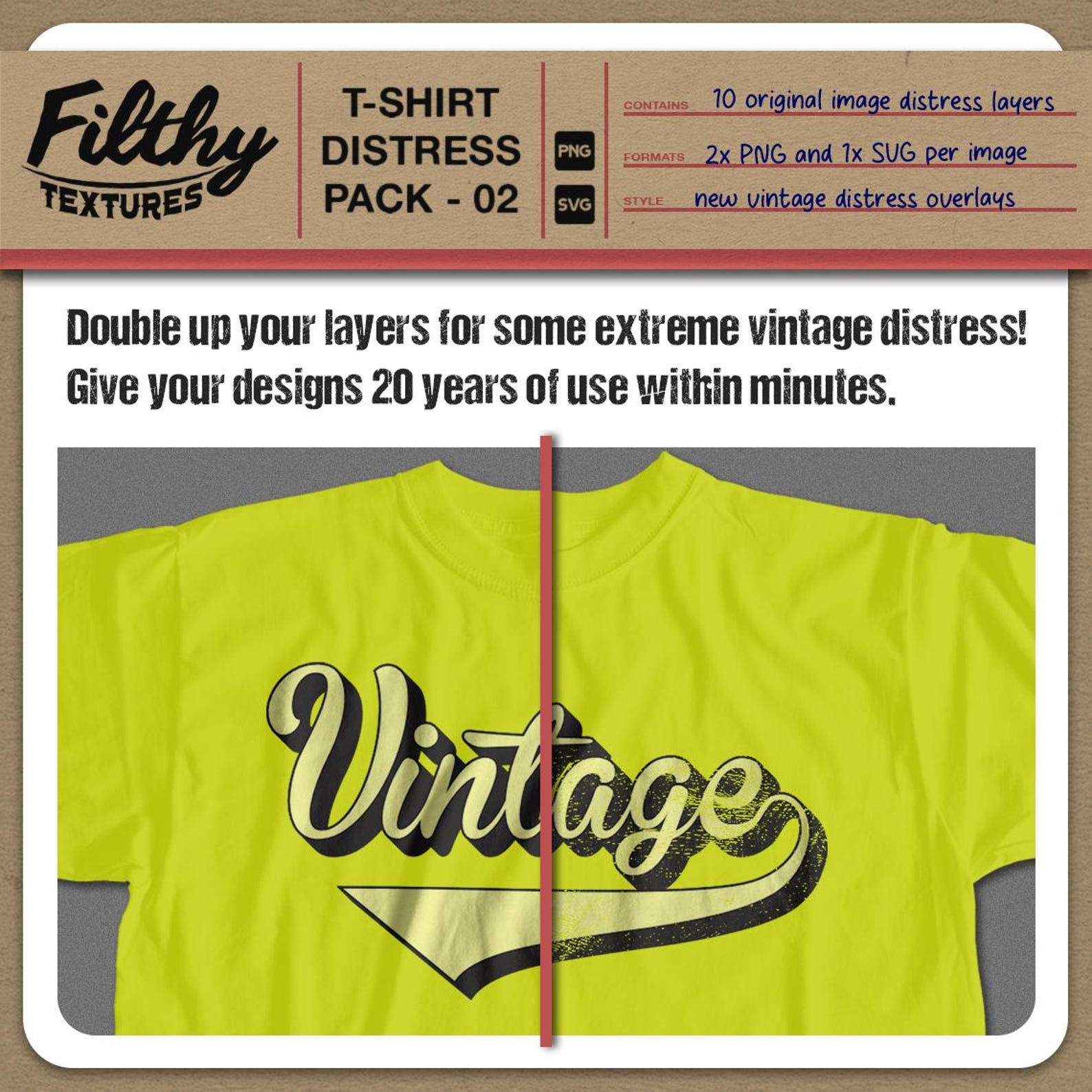 Distress Textures Pack: Gritty PNG & SVG Overlays for T-shirts (digital ...