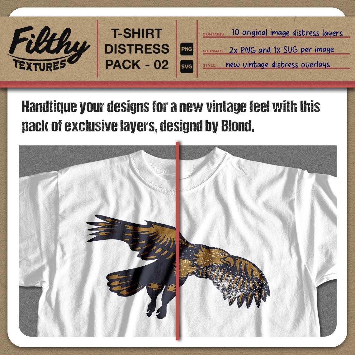 Distress Textures Pack: Gritty PNG & SVG Overlays for T-shirts (digital ...